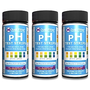 pH Test Strips (3 Bottles). Test Alkaline and Acid Levels in The Body. Track & Monitor Your pH Level Using Saliva and Urine. Highly Accurate Results in Seconds. 125 Strips per Bottle (100 + 25 Free).
