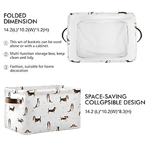 Dog Basset Hound Storage Basket Bins Foldable Decorative Storage Box Laundry Hamper Baskte Storage for Bedroom Office Clothes Pet Nursery Living Room,1 pcs
