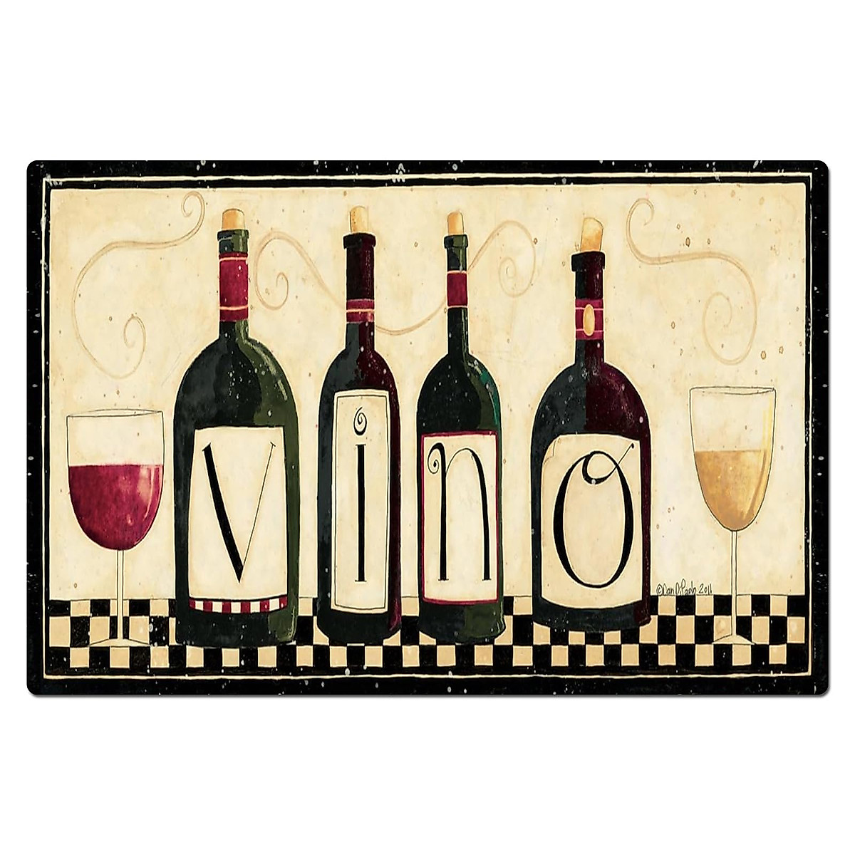 Wine Novelty Anti-Fatigue Kitchen Mat, Cooking & Standing Relief, Memory Foam & Skid-Resistant, 24x36in