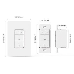 TREATLIFE Smart Ceiling Fan Control and Dimmer Light Switch 2PACK, Neutral Wire Needed, 2.4Ghz Single Pole Wi-Fi Fan Light Switch Combo, Works with Alexa, Google Home and SmartThings, Remote Control