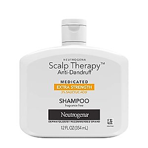 Neutrogena Scalp Therapy Anti-Dandruff Shampoo Extra Strength, with 3% salicylic acid, Fragrance Free, 12 fl oz