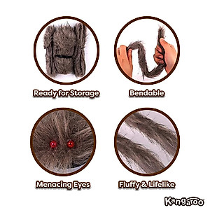 Kangaroo Giant Spider Halloween Decorations- Big Spider Decoration Outdoor Indoor-Porch Spider, Scary Spider, Huge Spider, Giant Spider for Halloween Black, 5 feet