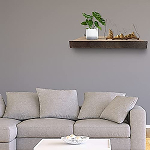 Yleric Wall Floating Drawer Shelf 16.93 x 7.87 Inch Wall Decor Storage Wall Mounted Shelves for Bathroom Bedroom Kitchen Rustic Balsa Wood Floating Shelves (Brown)