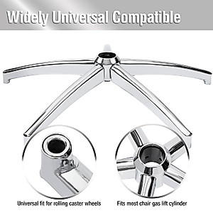 Duramont Office Chair Base Replacement - Heavy Duty Base To Replace Any Chair Bottom - Strong Aluminum Metal Legs Help Your Desk Chair Last a Lifetime - Universal Standard Size 28" Inch