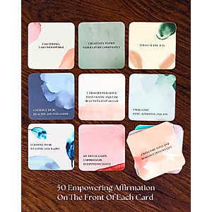 CUCOLUS I am Enough Affirmations Cards, Positive Affirmations Cards with Encouragement & Motivational Quotes, Inspirational and Self Care Gifts with Premium Gift Box, Deck of 50