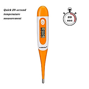 Digital Pet Thermometer for Accurate Fever Detection, Suitable for Cats/Dogs/Horse/Veterinarian, Waterproof Pet Thermometer, Fast and Accurate Measurements in 20 Seconds (Orange)