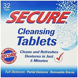 Denture Cleanser 32 Tab By Secure Denture Adhesive (1 Each)