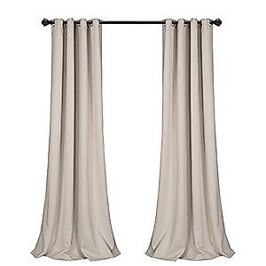 Lush Decor Insulated Grommet Blackout Curtains Panel Pair, 52"W x 95"L, Wheat