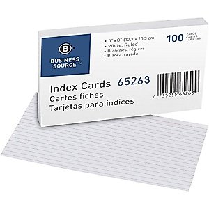 Business Source Paper Pads Index Card, 5"x8" (65263)