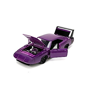 Jada Toys Big Time Muscle 1:24 1969 Dodge Charger Daytona Die-cast Car Purple, Toys for Kids and Adults