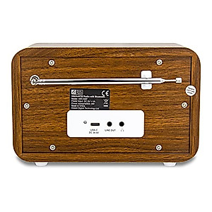 Ocean Digital WR-336F Wi-Fi Internet FM Radio Portable with 4 Preset Keys Rechargeable Battery Bluetooth Receiver Stress Relief Relaxation Music Channels White