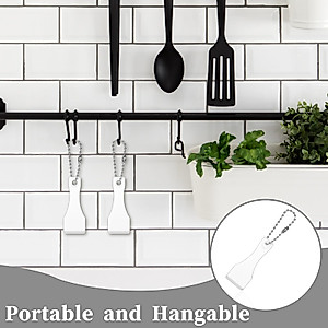 salbsever 10 Pcs Lotto Scratcher Tool Plastic Scraper Tool Keychain Scraper for Lottery Ticket Lotto Scratcher Keyring Scoop Shape Lotto Scratcher Keyring Scraper for Label Sticker Remover Tool White