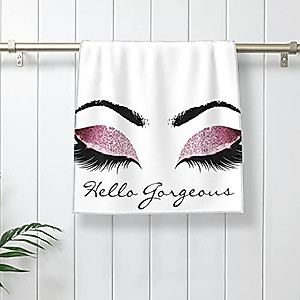 Zelamiee Gorgeous Eyelash Soft Absorbent Guest Hand Towels Multipurpose for Bathroom, Gym, Hotel and Spa (27.5 x16 Inches)