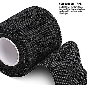 Tattoo Sensi Wrap Grip Cover BISIBITA2 Self Bandage Rolls Sports Adherent Tape 2 inch x 5 Yards, Pack of 24 (Black)