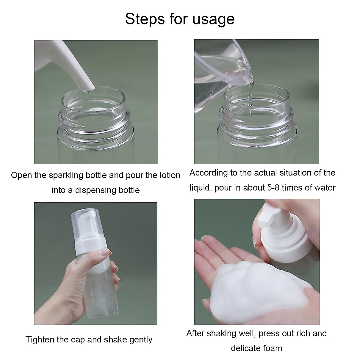 2 Pcs 3.4oz Foam Pump Bottle Travel Foam Pump Bottle Pump Bottle Clear Plastic Press Foaming Soap Pump Dispensers Travel Soap Liquid Bottle Shampoo, for Soap Foam Lotion Bathroom Accessory (100ML)