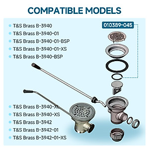 (5 Pack) for T&S Brass 010389-45 O-Ring Replacement Plunger Rubber Gasket for Three-Layer Sink Drain and Torsion Waste Drain Valve Seals