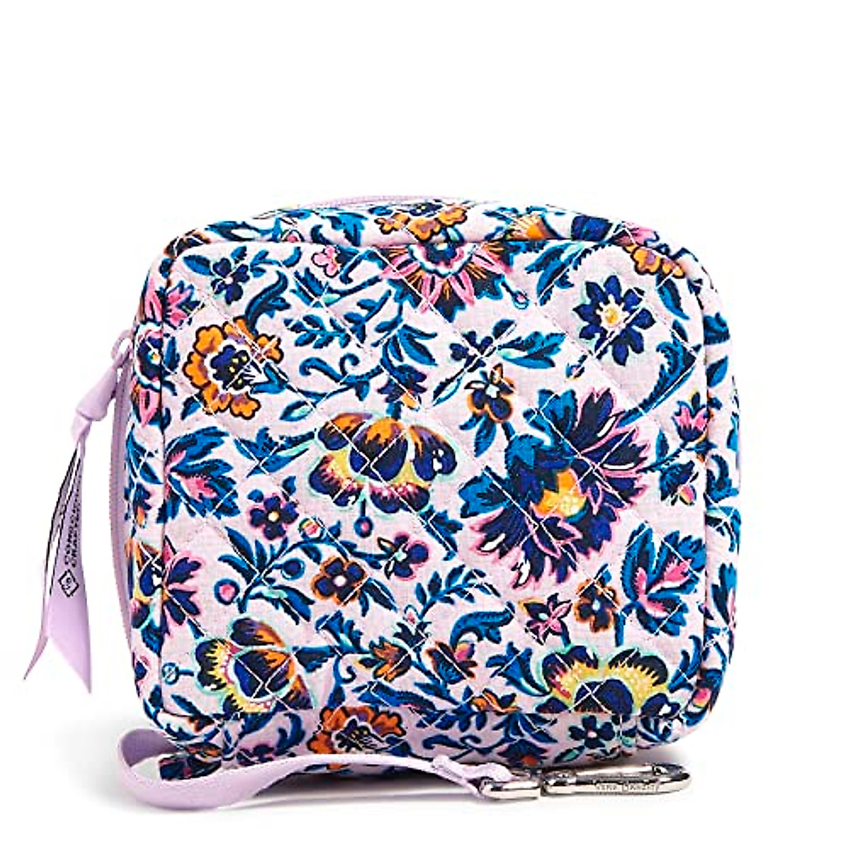 Vera Bradley Women's Cotton Mini Travel Case W/Clip, Cloud Vine Multi - Recycled Cotton, One Size