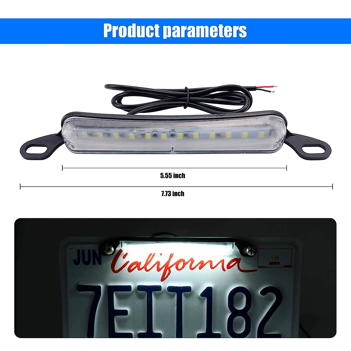 QODOLSI Pack-1 LED License Plate Light, Universal Car License Plate Light, Bright Running Light Reversing Lights LED License Plate Light (White)