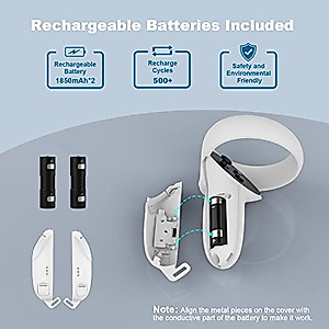 M AMVR Upgraded Charging Dock for Meta/Oculus Quest 2, Headset Display Holder and Controller Mount Station, with Magnetic Charging, with Adjustable Wrist Strap Accessories, 2 Rechargeable Batteries