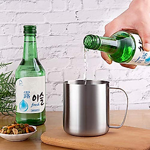 Kript Stainless Steel Non-Insulated Coffee Mug with Handle and Lid, 13.5 oz Single Wall, Flat Bottom, Allow Higher Heat transfer from Cup Warmer (Sliver, 1)