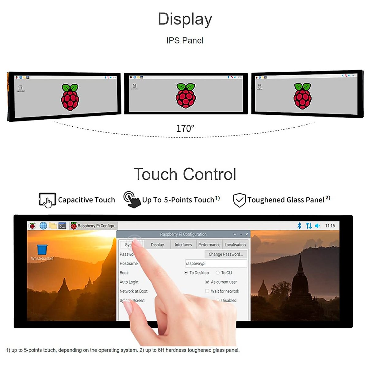 waveshare 7.9inch HDMI LCD 400x1280 Capacitive Touch Screen IPS Screen Display 5-Points Toughened Glass Driver Free for Raspberry Pi 4B/3B+/3B/2B/Zero/Zero 2 W/2 WH and Jetson Nano Windows 10/8.1/8/7