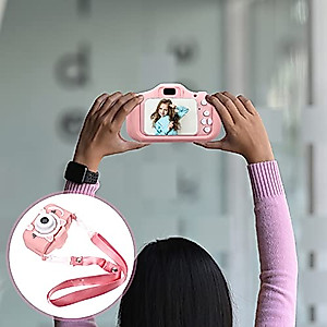 ARTIBETTER Pink Kids Selfie Camera 800W Cartoon Camera Toy Shockproof Digital Camera Single- Lens Reflex Camera Toy Christmas Birthday Gifts