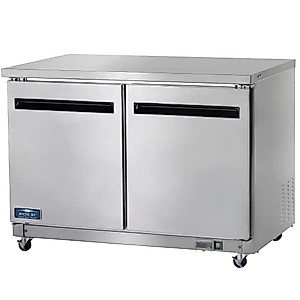 Arctic Air AUC48R 48" Undercounter Worktop Refrigerator - 12 Cubic Feet, 2 Section, 2 Doors, Stainless Steel, 115v