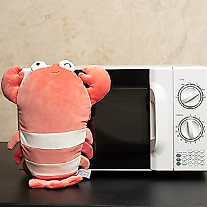 Infowush Heating Pads for Cramps, 15" Weighted Stuffed Animals Lobster Plush, Menstruation Microwavable Heating Pads with Lavender Scented