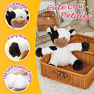 SpecialYou Dairy Cow Stuffed Animal Adorable Soft Plush Farm Animal Toy Great Birthday, White&Black, 11 inches (Lying Cow)
