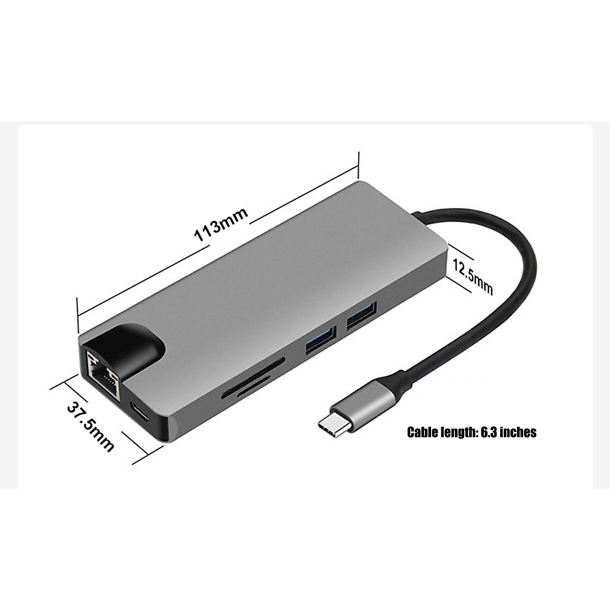 XUNMAIFHB Portable Docking Station,Adapter 9-in-1 Docking Station Multi-Function hub hub USB3.0, HDML, RJ45, TF/SD, Type C, VGA, Audio Jack Fast Transmission