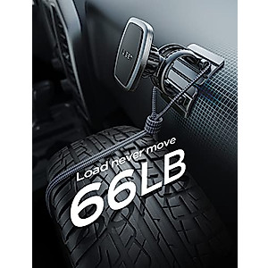 LISEN Magnetic Phone Holder for Car Fit Curved Surfaces Car Phone Holder Mount Flexible & Stable Dashboard Magnetic Phone Car Mount with 3 Metal Plates Fit All iPhone 14/13/12/11,Pro,Pro Max,Android