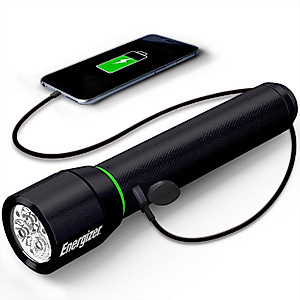Energizer Vision HD Rechargeable LED Flashlight with Digital Focus, Water Resistant Emergency Flashlight for Camping Gear and Indoor-Use, Flash Light with USB Charging Cable Included, Pack of 1