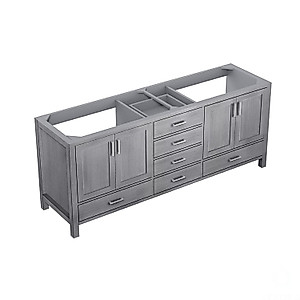 Lexora Jacques 80 in. W x 22 in. D Distressed Grey Double Bath Vanity