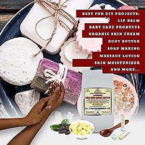 ANCIENT HEALTH REMEDIES Organic Unrefined Raw NATURAL COCOA (CACAO) BUTTER BLOCKS Bulk Size Rich Chocolate Aroma For Lip Balms Stretch Marks DIY Base for Body Butter (2Lb)