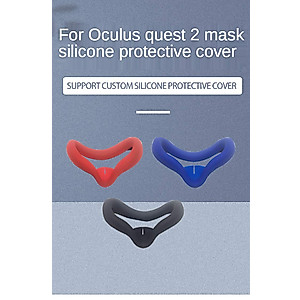 3Pcs Silicone Face Cover for Oculus Quest 2 Face Cushion Cover Sweatproof Eye Pad for Oculus Quest 2 Accessories(Black+Red+Blue) (Black)