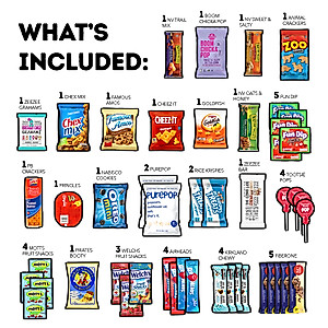 CRAVEBOX Snack Box (65 Count) Spring Finals Variety Pack Care Package Gift Basket Adult Kid Guy Girl Women Men Birthday College Student Office School