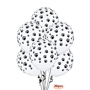 Paw Balloons 12 Inch Puppy Dog Paw Print Latex Party Supplies Round Latex Toys 20pcs/Pack