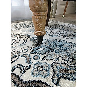 Distressed Rugs for Living Room Clearance (Medium 5'x8', Ivory)