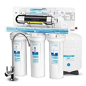 Geekpure 6 Stage Reverse Osmosis Drinking Water Filter System with UV Filter-75GPD