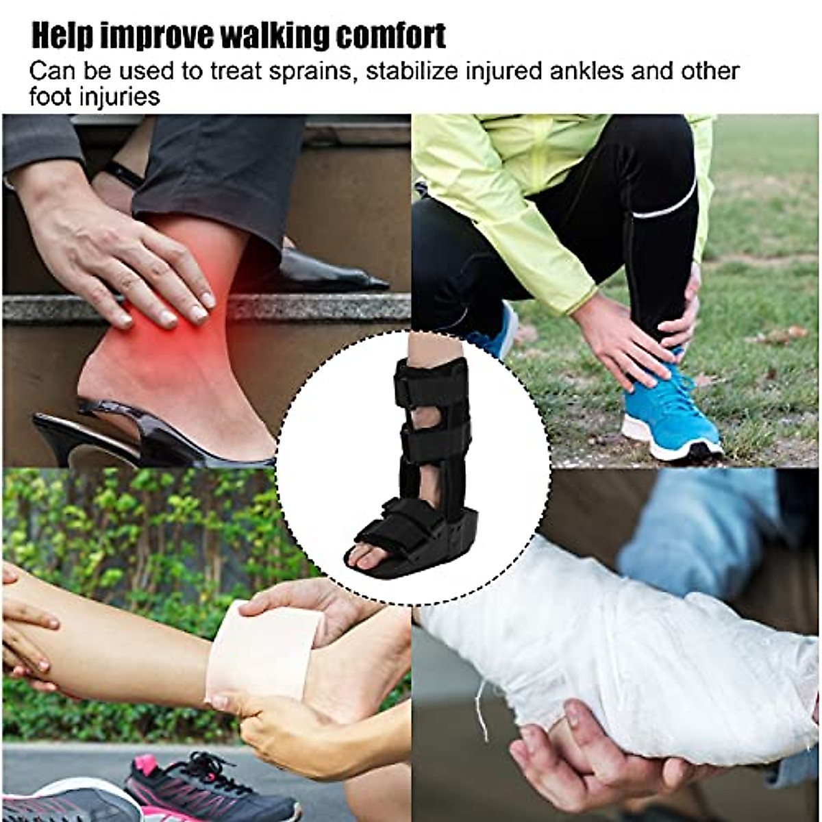 Air Walker Boot Short Fracture Walker Boot, Light Air Ankle Walker Brace Support Protective Walker Boot Cast Ideal for Ankle Foot Fractures, Sprains, Injuries, Protection, Recovery, Rehab (S)