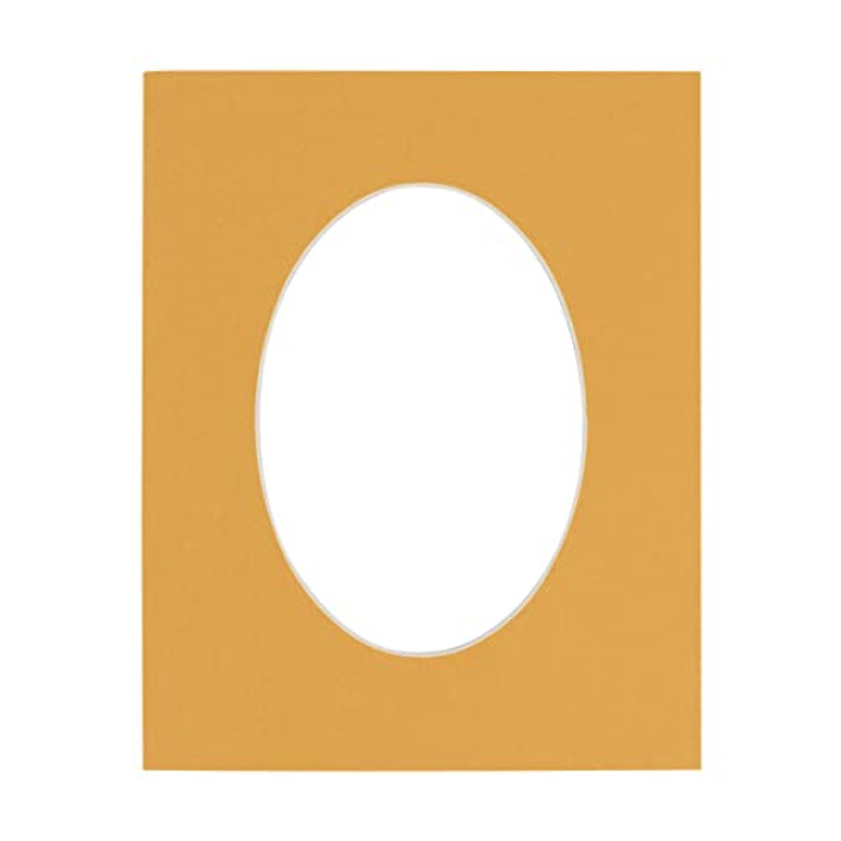8x12 Mat Bevel Cut for 5.5x8.5 Photos - Precut Topaz Orange Oval Shaped Photo Mat Board Opening - Acid Free Matte to Protect Your Pictures - Bevel Cut for Family Photos, Pack of 1 Matboard Show Kit