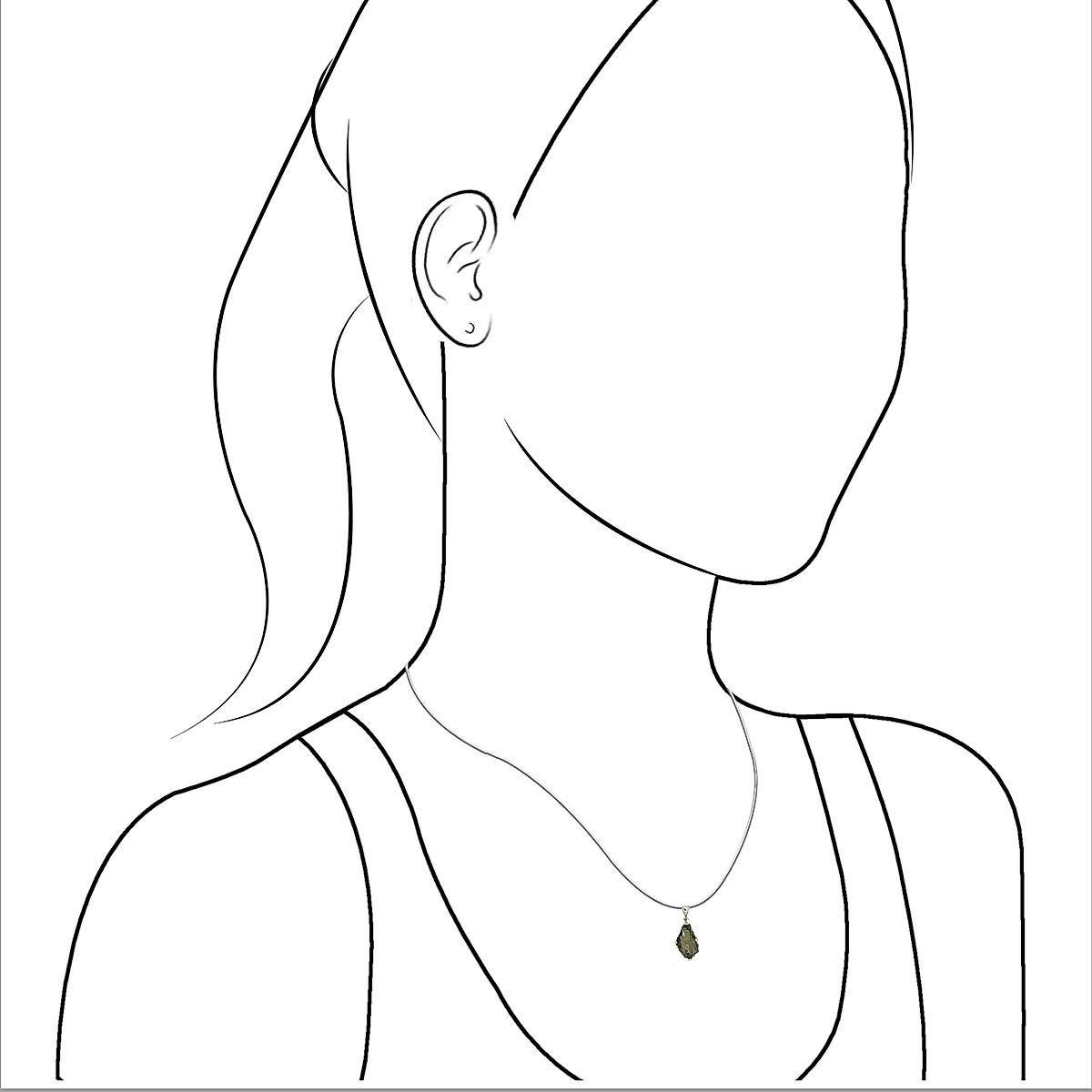 Starborn Natural 7-12 cts Moldavite Pendant in Sterling Silver