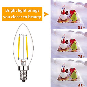 Sunaiony LED Candelabra Bulbs 25Watt Equivalent, B11 LED Bulb 2W Warm White 2700K E12 Base, Dimmable Edison Chandelier Light Bulbs, LED Type B Bulb, 8 Pack
