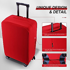 RainVillage Travel Luggage Cover Suitcase Protector Scratch-Resistant Fit 19-31 Inch Suitcase, Not Included Suitcase (Red, S(19-21 inch))
