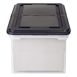 Office Depot Stackable File Tote Box, Letter Size, 14 1/4in. x 23 3/8in. x 10 7/8in., Black/Clear, 139732