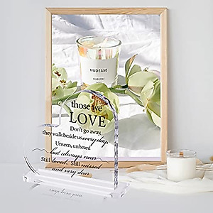 Qunrwe Sympathy Gift Memorial Bereavement Gifts,Acrylic Heart Condolence Gifts for Loss of Loved One,Loss of Father,Loss of Mother,Day of the Dead Table Decorations Remembrance Gifts