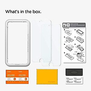 Spigen Tempered Glass Screen Protector [GlasTR AlignMaster] designed for iPhone SE 3 (2022) / iPhone SE 2 (2020) / iPhone 8 / iPhone 7- (2 Pack)