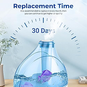 Funmit 12 Pack Universal Humidifier Cleaner Fish Compatible with Almost All Humidifiers and Fish Tanks, Purifies Water, Prevents Hard Water Build-Up, Reduces Scale, Purple