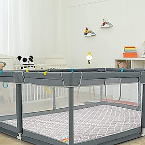 Dad-baby Playpen Mat 50x50 Play Mat for Playpen Baby Play Mats for Floor Fit for TODALE Baby Playpen,One-Piece Crawling Mat Non Slip Cushioned Baby Mats for Playing 50x50 Inches(Moroccan Gray)…