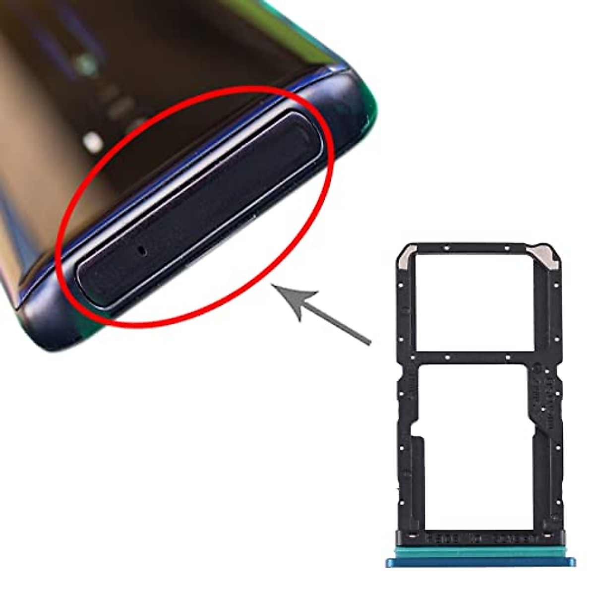 for Oppo Reno2 PCKM70 PCKT00 PCKM00 CPH1907 SIM Card Tray + SIM Card Tray/Micro SD Card Tray